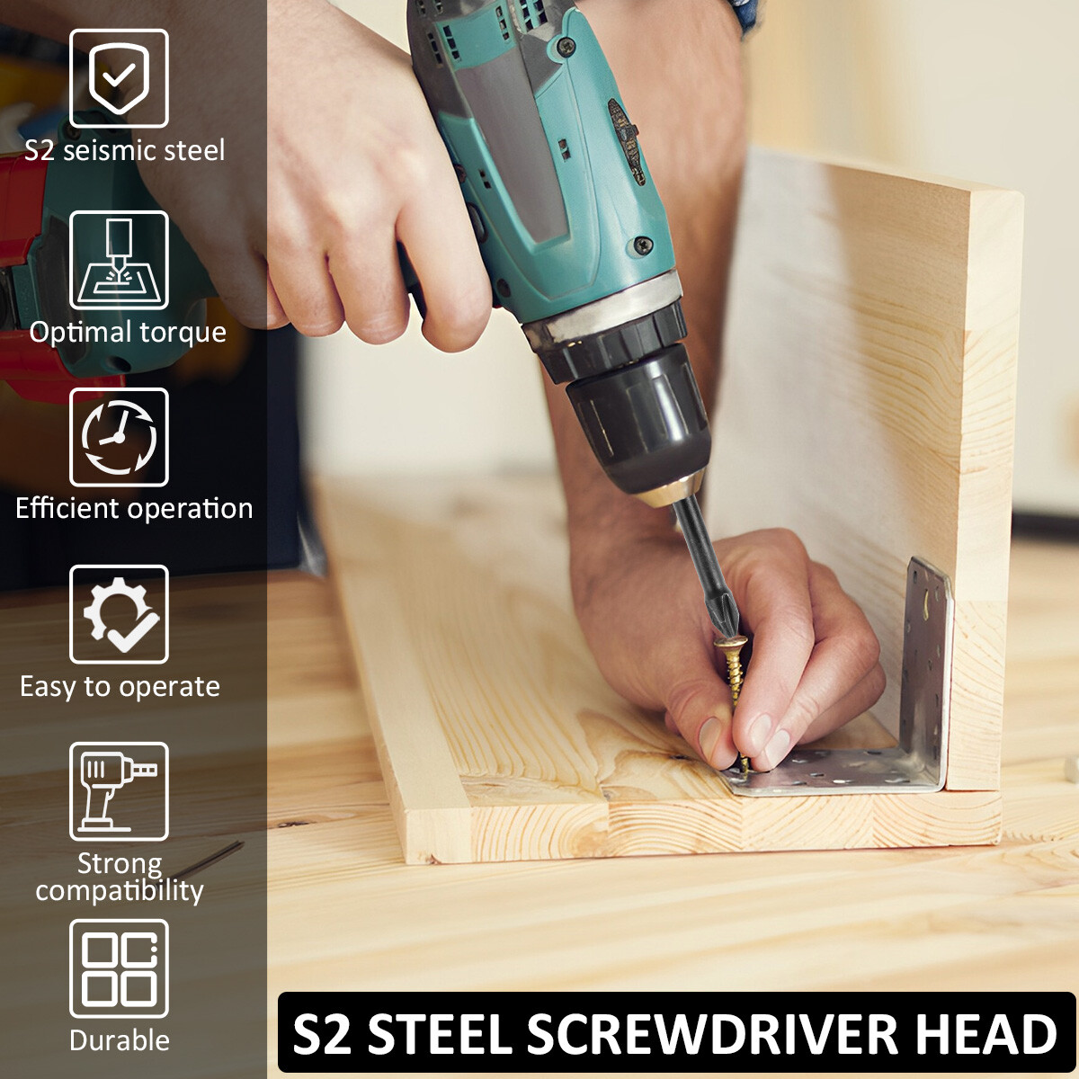 44Pcs Impact Screw Driver Bit Set S2 Screwdriver Bit Box Set Electric ...