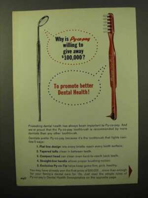 1964 Py-co-pay Tooth Brush Ad - Promote Dental Health | eBay