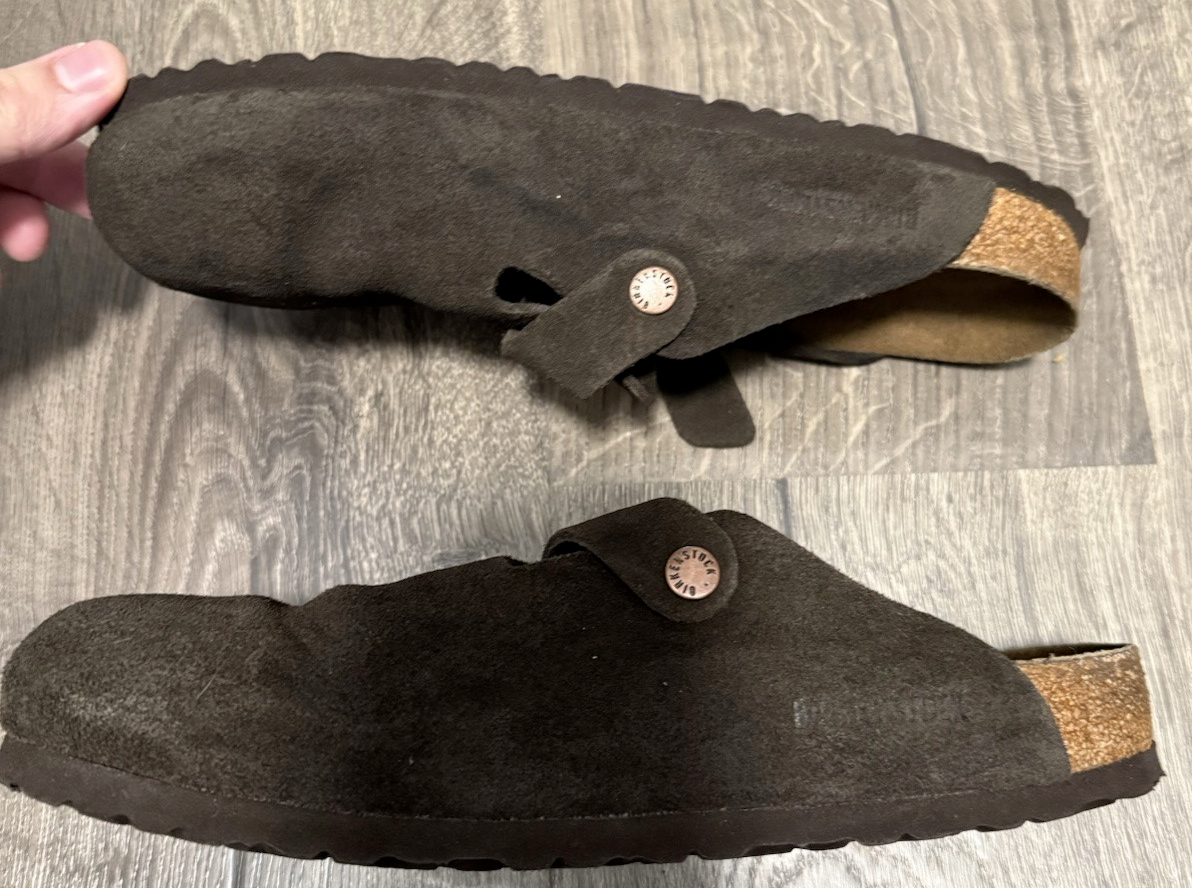 Birkenstock Boston Mocha Suede Leather Casual Comfort Clogs 41 Mens | eBay