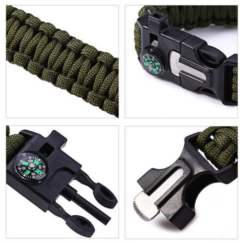 Camping Tools Survival Outdoor Survival Bracelet With Embedded Compass ...