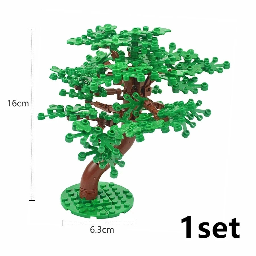 City Tree Green Bush Garden MOC Flower Grass for Lego Building Blocks ...