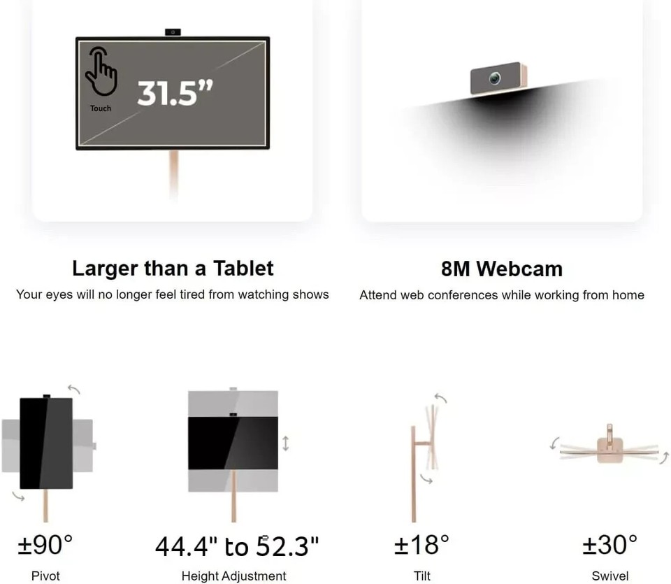 AOpen by Acer 32S1UPRO 4K UHD Touch Portable Rollable Android Tablet ...