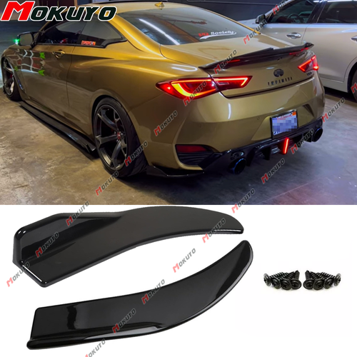 2Pcs Glossy Black Front Bumper Splitter Winglet Diffuser Spats For ...