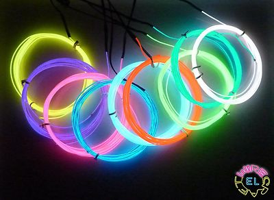 50cm EL Wire = 1.3mm diameter Fine 'Angel Hair' - Tron Glow Neon *£4.50 ...
