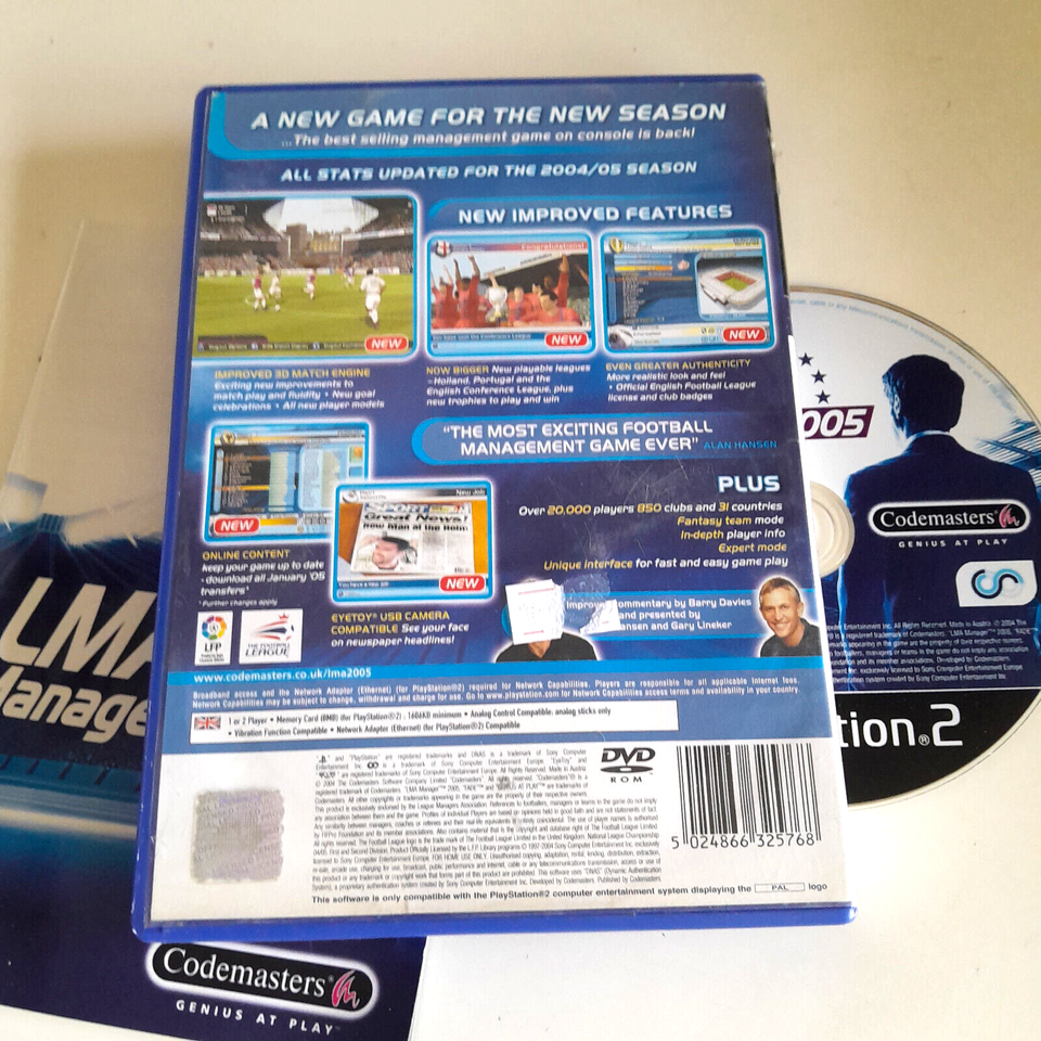 Gioco Videogioco LMA Manager 2005 Ps2 Playstation 2 Sony Vintage | eBay