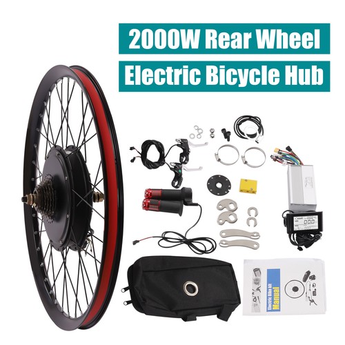 29" 72V Electric Bicycle Conversion Kit Rear Wheel eBike Hub Motor LCD ...