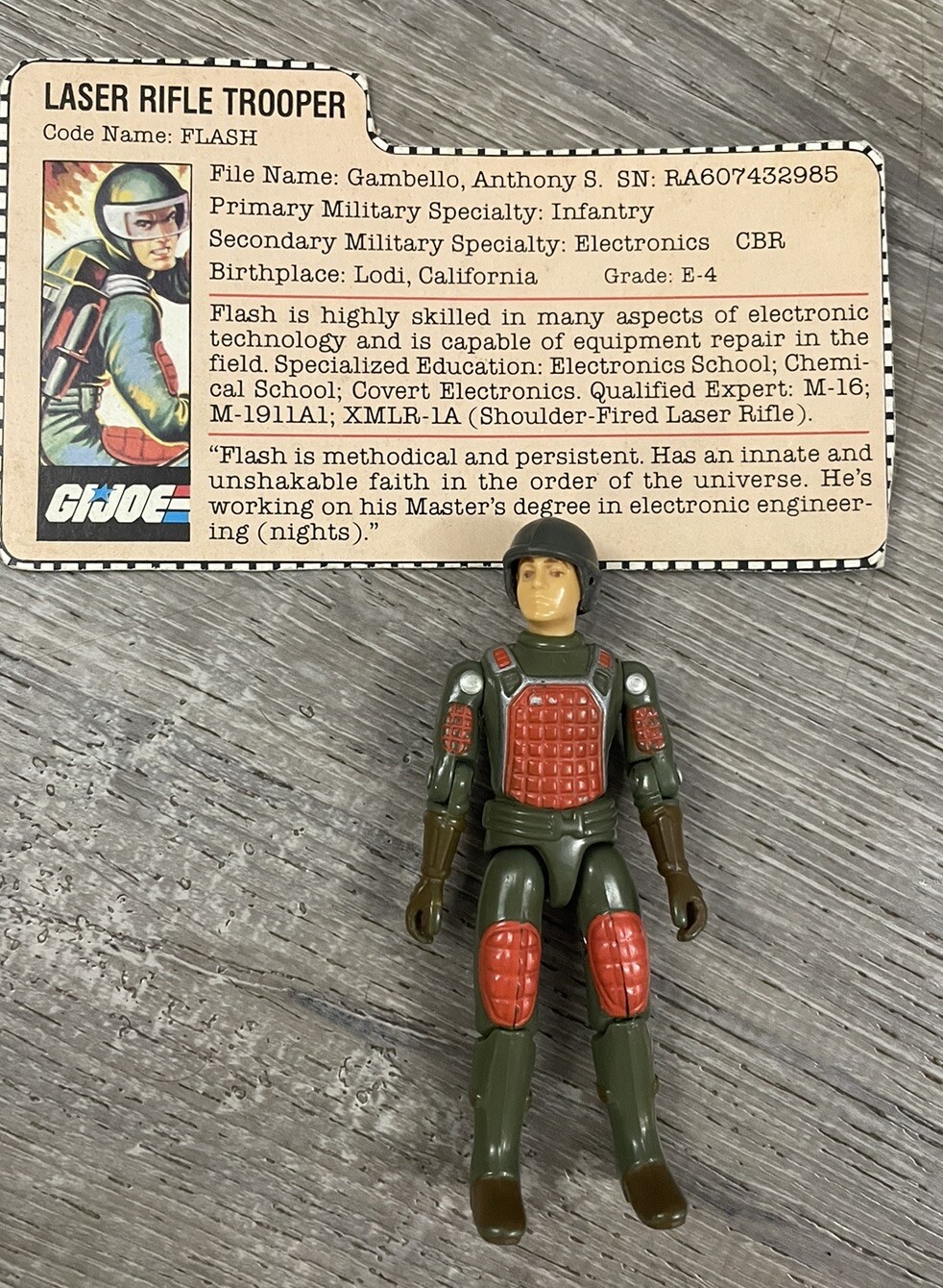Vintage 1982 G.I. Joe Flash V1 Straight Arms Action Figure Hasbro With ...