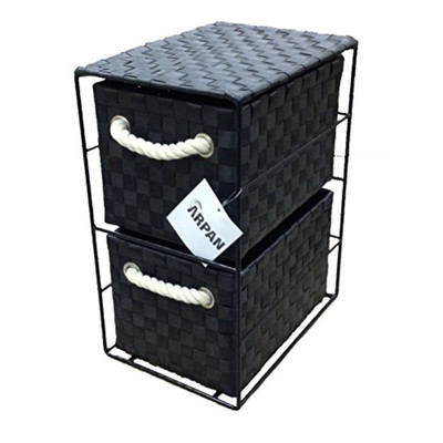 Arpan Black 2-Drawer Storage Unit Ideal For Home/Office/bedrooms (2 ...