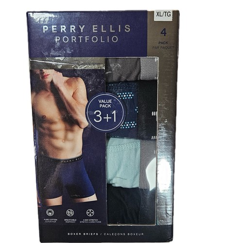 Perry Ellis Portfolio Boxer Briefs 3+1 Value Pack Size XL Comfortable ...