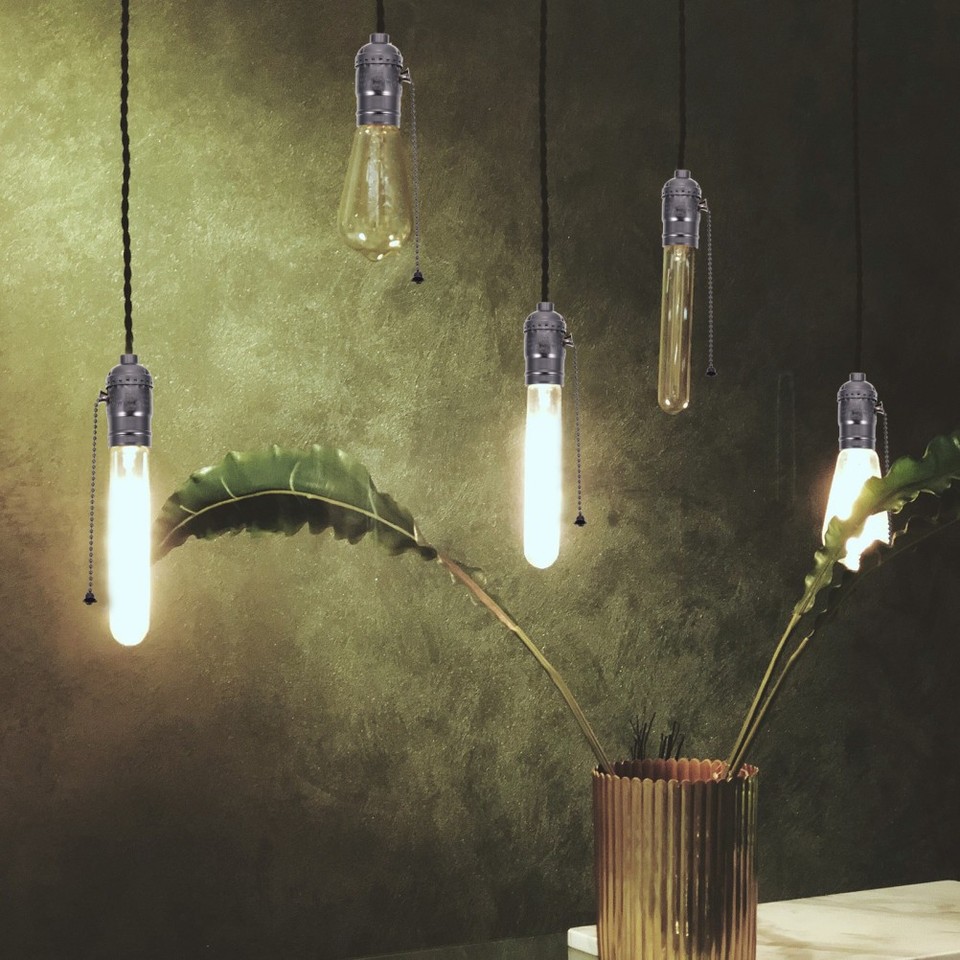 Aluminum Vintage Light Socket -27 Lamp Holder with Pull Zipper | eBay ...