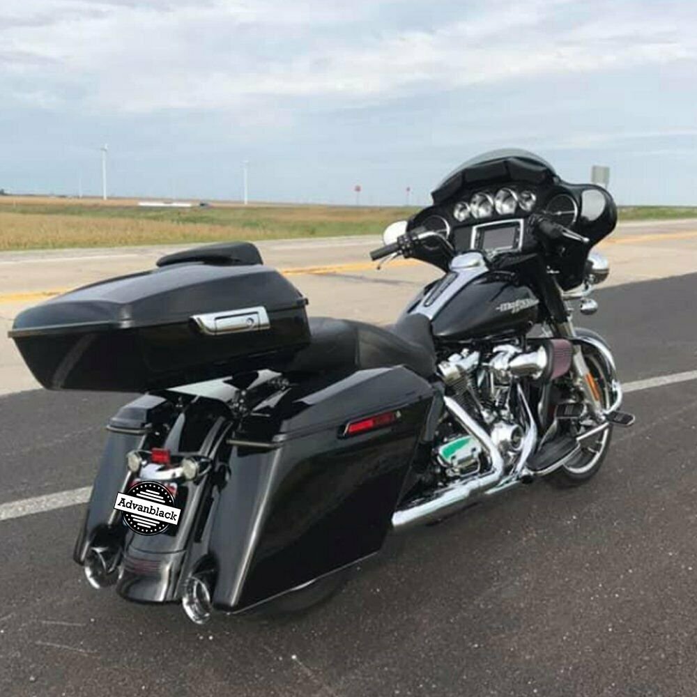 Advan Vivid Black Chopped Tour Pack Pak Luggage Fits 97+ Harley ...
