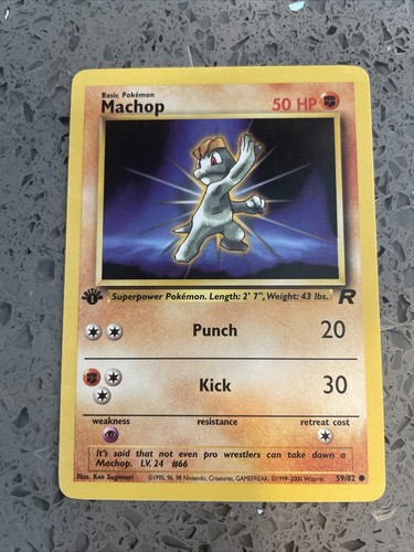Machop 59/82 1st Edition Near Mint Team Rocket Pokémon Card NM | eBay