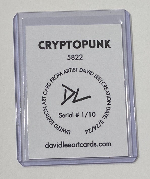 CryptoPunk 5822 Limited Edition Artist Signed Alien Punk Trading Card 1 ...