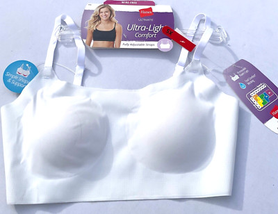 NWT Hanes Ultimate XSmall WHITE Ultra-Light Comfort bra Wire-Free Women ...