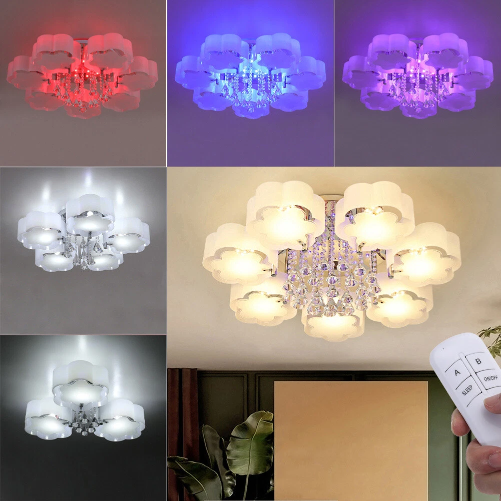 Remote Control Led Crystal Ceiling Mood Light | Shelly Lighting