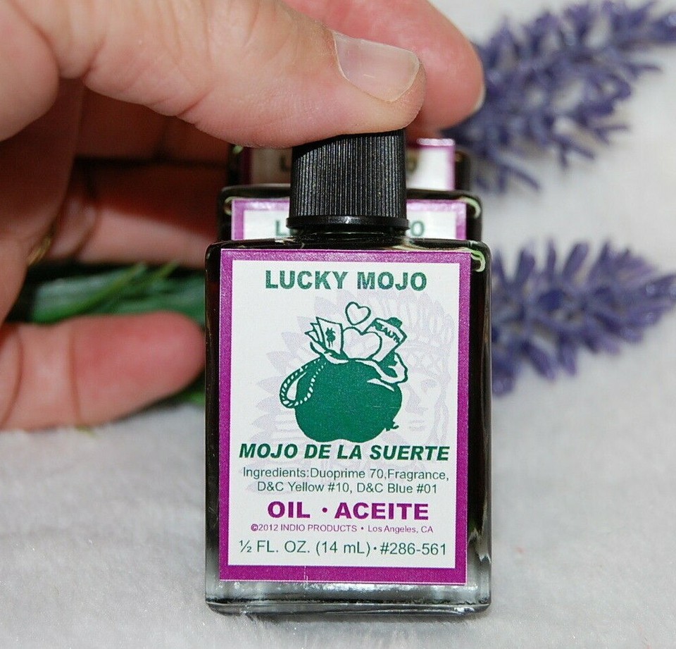 Lucky Mojo Oil (1) 4DRMs, Good Luck, Abundance, Money, Love, Santeria ...