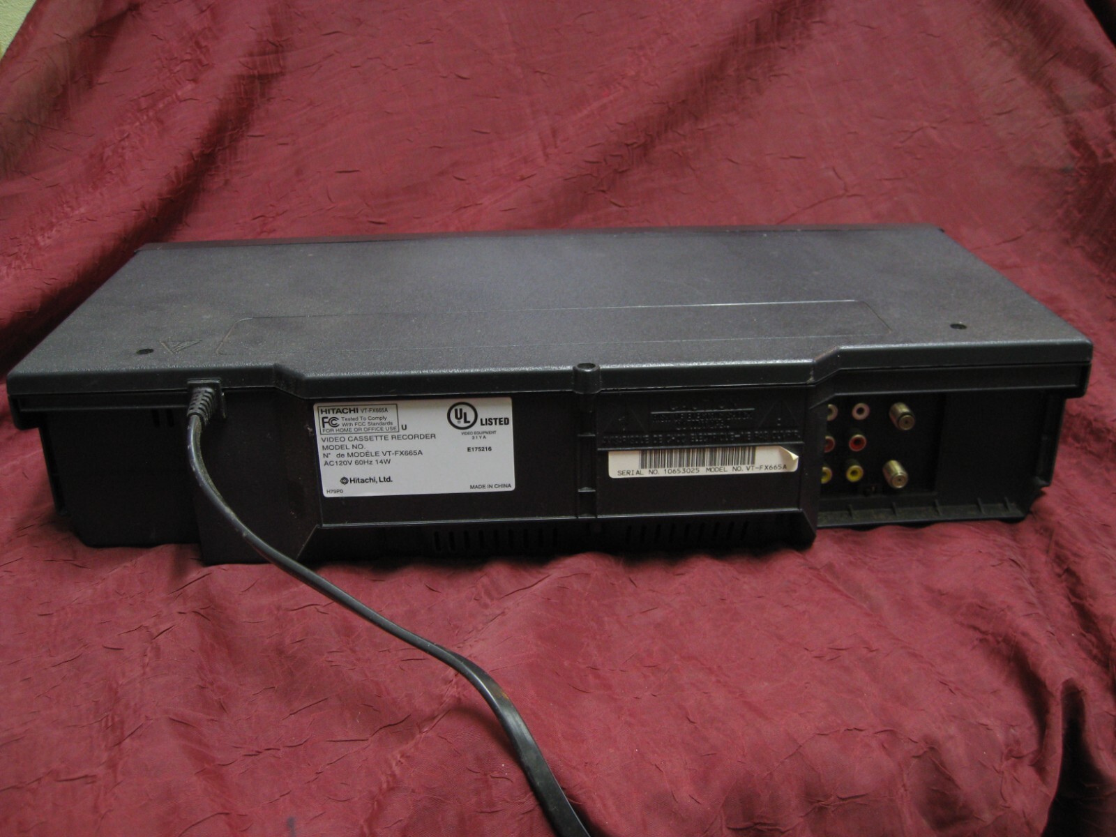 Hitachi FX665 VHS VCR 6-Head Video Cassette Recorder HiFi Stereo VT ...