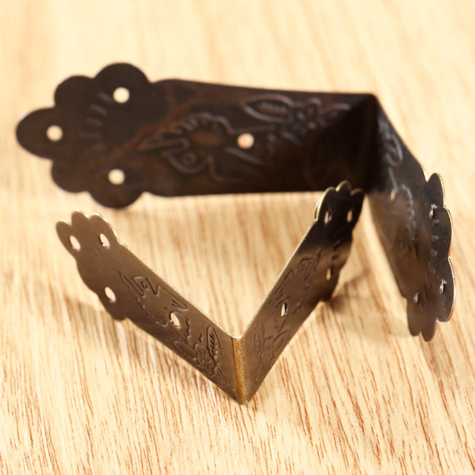 Antique Chest Decorative Corner Protector Guard Wood Case Box Desk Edge ...