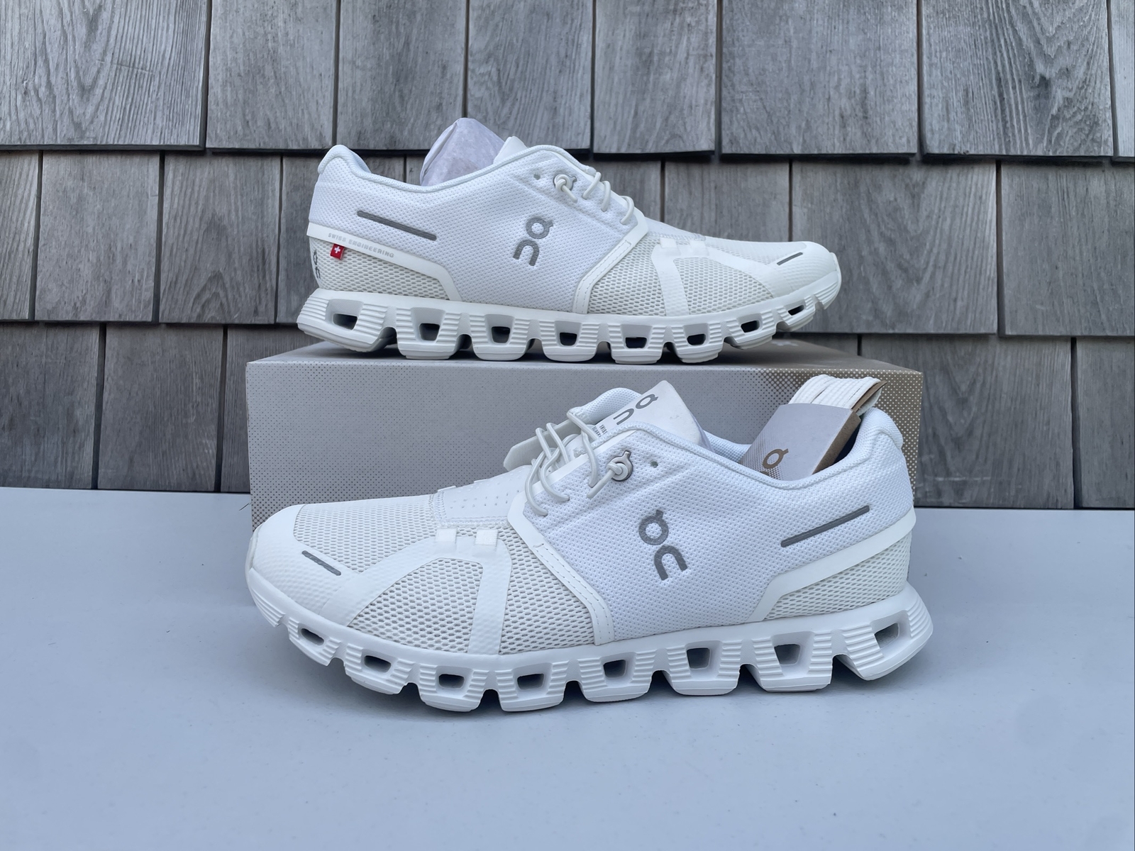 On Cloud 5 All White Athletic Running Walking Sneakers Shoes OC Women's ...