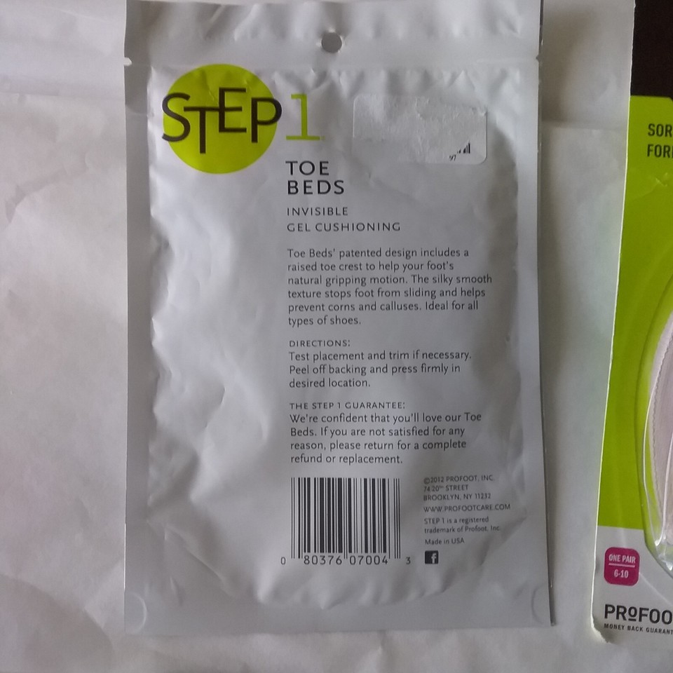 Foot Care Shoe Accessories 4 Piece Lot Cushions Heel Liners Toe Beds ...