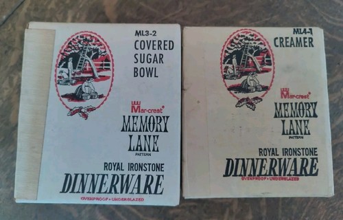 Vintage NOS MIB Mar-crest Royal Memory Lane Covered Sugar & Creamer | eBay