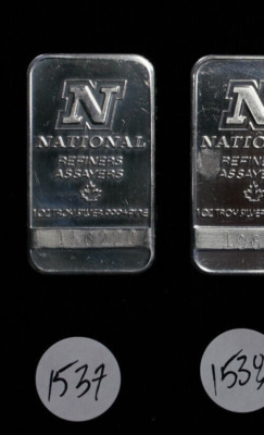 ONE Vintage National Canada Refiners Assayers 1oz 999 FINE silver bar ...
