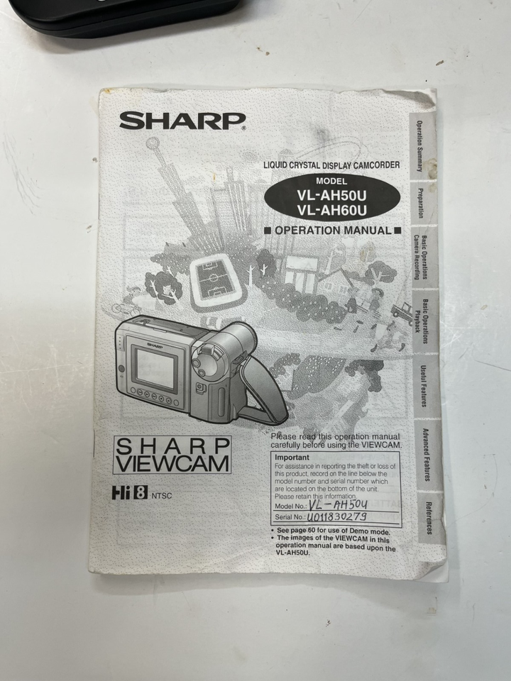 Sharp Liquid Crystal Display Camcorder Model VL-AH50U Works with ...
