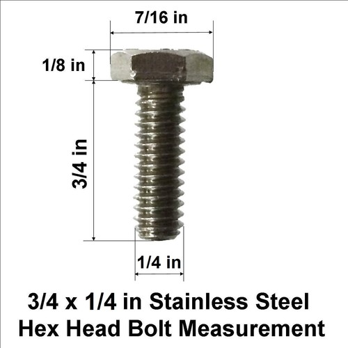 3/4 x1/4 in Stainless Steel, ABP 316F593G, Hex Drive and Head Bolt | eBay