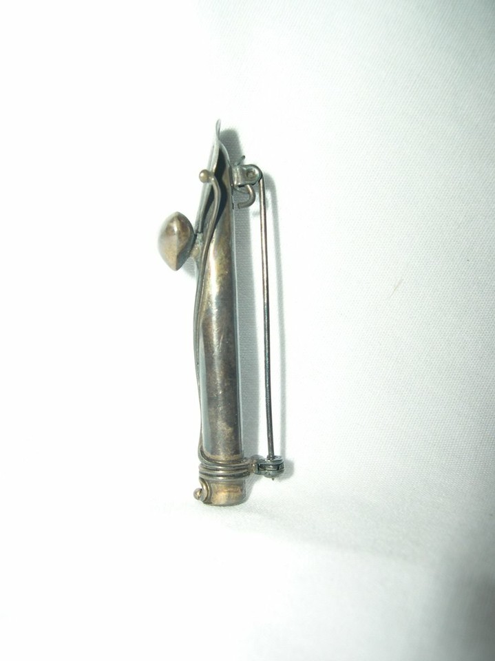 Vintage REO Sterling 925 Tussie Mussie Posey Heart Flower Bud Vase Pin ...