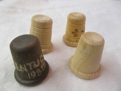Vintage 1980's 4 Wood Thimbles | eBay