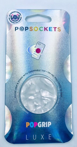 Popsockets Premium Luxe Acetate Pearl White Swappable Top Pop Socket ...