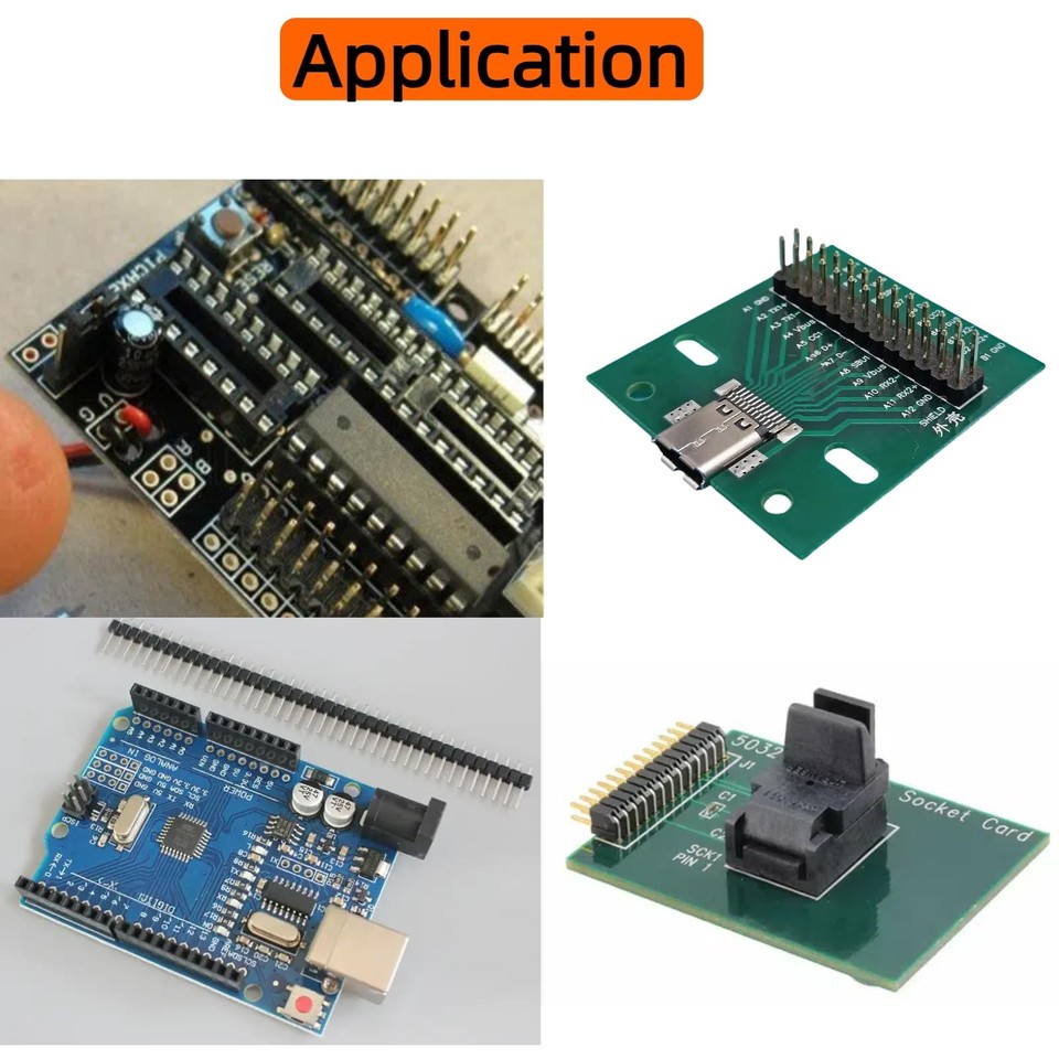 30PCS 2.54mm Male and Female Pin Headers Connector 40Pin Single Row Br ...