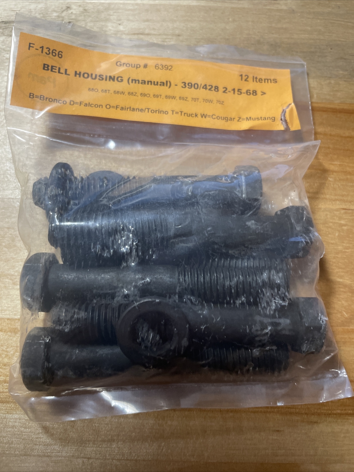 FORD 352 360 390 427 428 3 & 4 SPEED BELL HOUSING TO BLOCK BOLT KIT ...