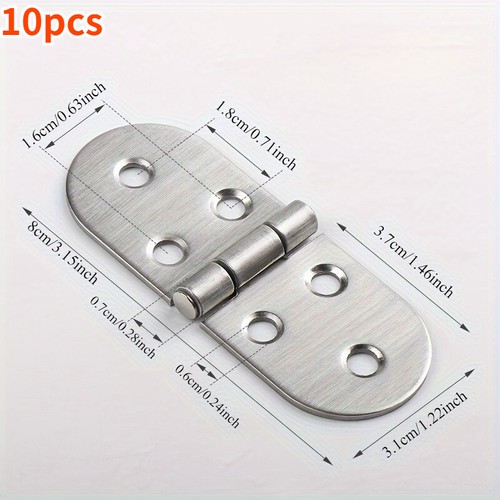 10pcs Sewing Machine Table Flip Top Hinges Stainless Steel Folding 3.1 ...