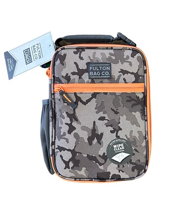NWT Fulton Bag Co. Upright Lunch Bag -Grey Camo Crush Resistant BPA ...
