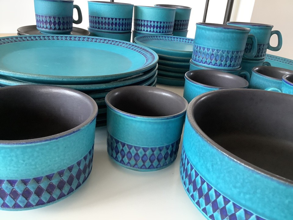 Ceramano Hans Welling 43 Piece Sapphire Blue Stoneware West Germany 60s ...