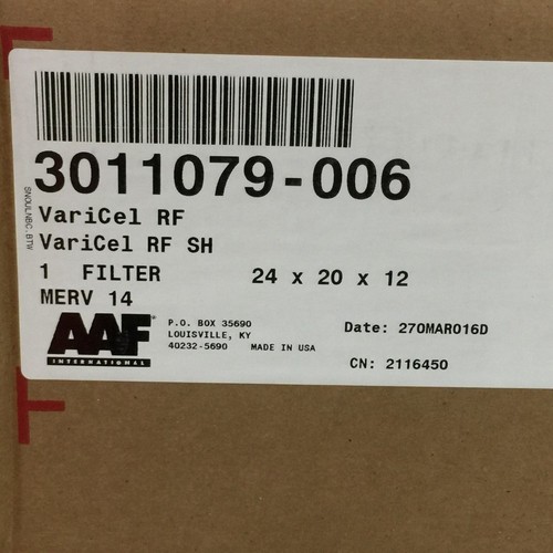 American Air Filter 3011079-006 VariCel RF SH Actual Size 23.37" X 19. ...