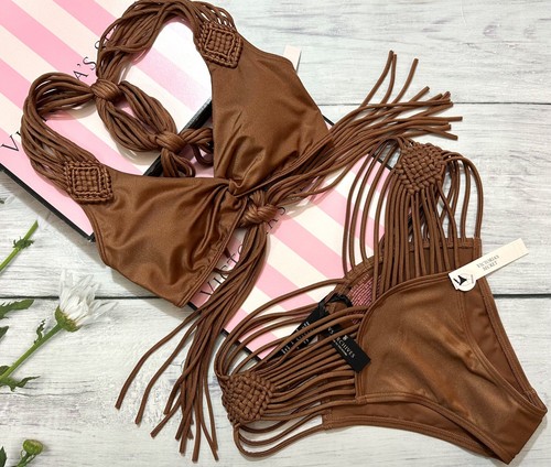 Victoria's Secret Swim Macrame Fringe Bademode Bralette Cheeky Set ...