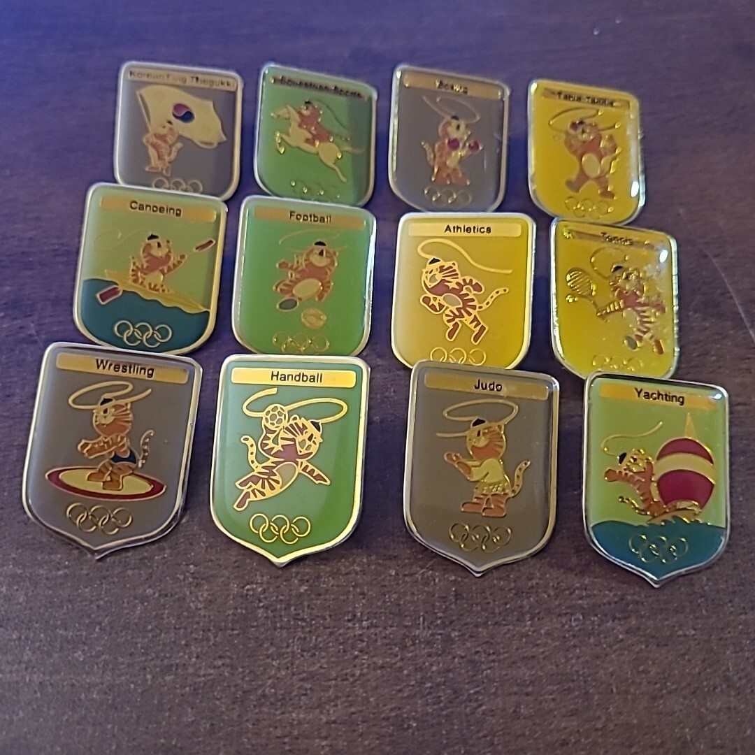 Seoul 1988 Hodori Tiger Mascot Olympic Team Sport Pins Lot of 12 | eBay