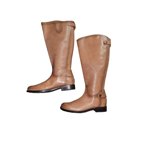 Sam Edelman Mikala Whiskey Block Heel Zipper Leather Knee High Boots ...