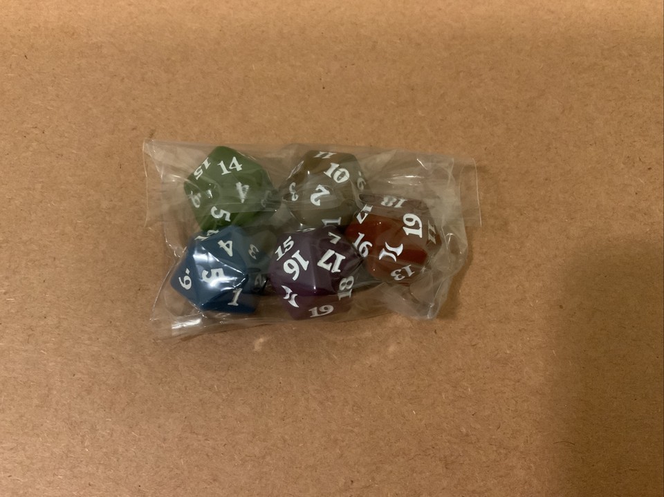 MTG Magic Fate Reforged FRF Spindown x5 Dice Spin Down Die 1 Each Color ...