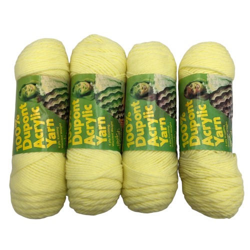 Lot Of 4 Vintage Dupont Acrylic Yarn Skeins Cornsilk Yellow 3 oz | eBay