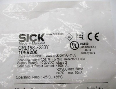 1PCS Brand New GRL18S-F233Y SICK GRL18S-F233Y 1058206 Sensor Fast Ship ...