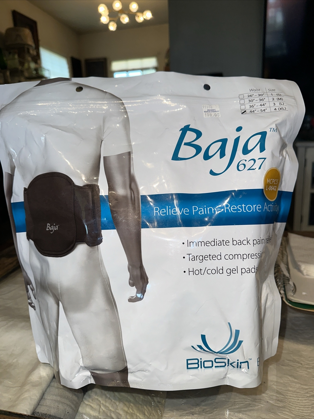 NEW Bio-skin Baja 627 back brace Bischoffs medical Hot Cold PAIN RELIEF ...