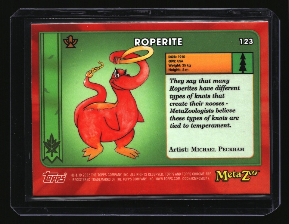 MetaZoo ROPERITE #123 (2022 Topps Chrome XFractor Refractor) NM/Near ...