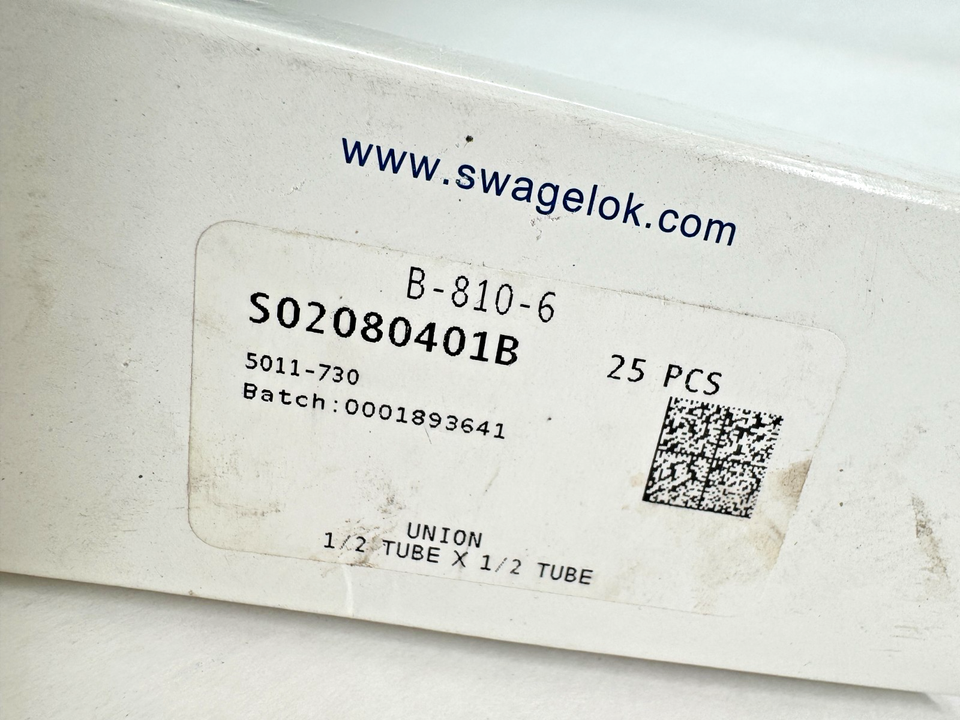 (BOX of 25) SWAGELOK B-810-6 UNION 1/2" Brass Tube Fitting *NIB* | eBay