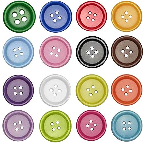 100pcs Resin Button Solid Color 4Holes Craft Clothe Sewing Card Making ...