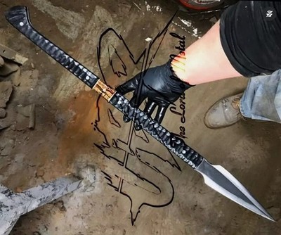 Custom Handmade Carbon Steel Blade Traditional Viking Spear With ...