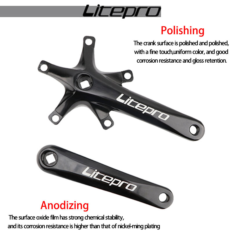 Litepro Crankset Road Folding Bike Chainring 130BCD Single Speed Hollow ...