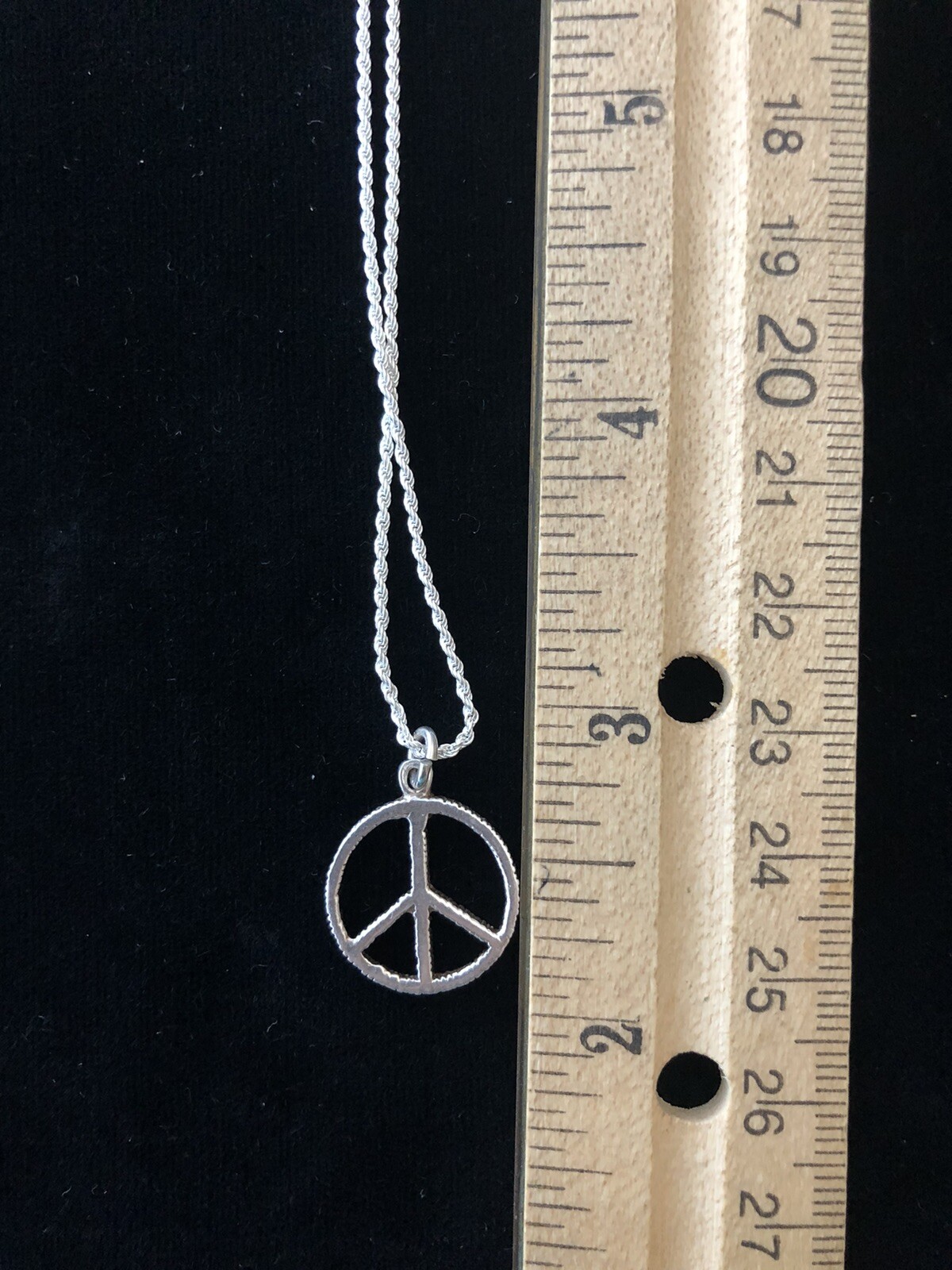 Vintage Sterling Silver Peace Symbols Pendant Necklac… - Gem